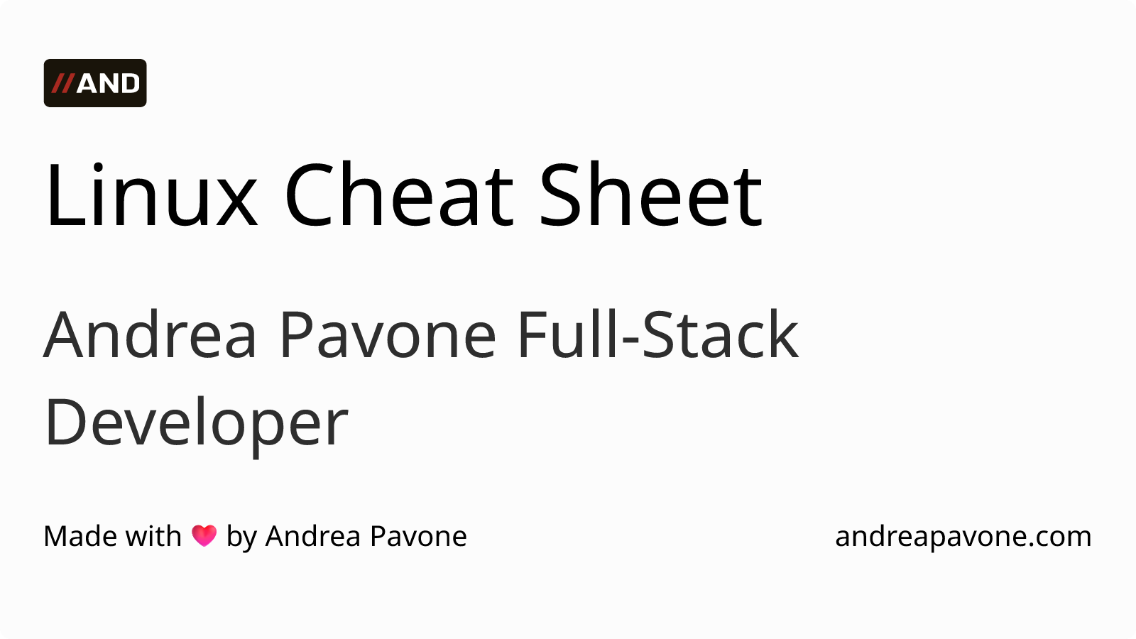 Linux Cheat Sheet - Andrea Pavone Full-Stack Developer